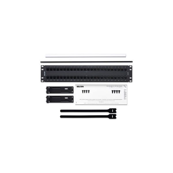 Belden CAT6+ KEYCONNECT PATCH PANEL, COUPLER 48-PORT 2U BLACK, PRE ...